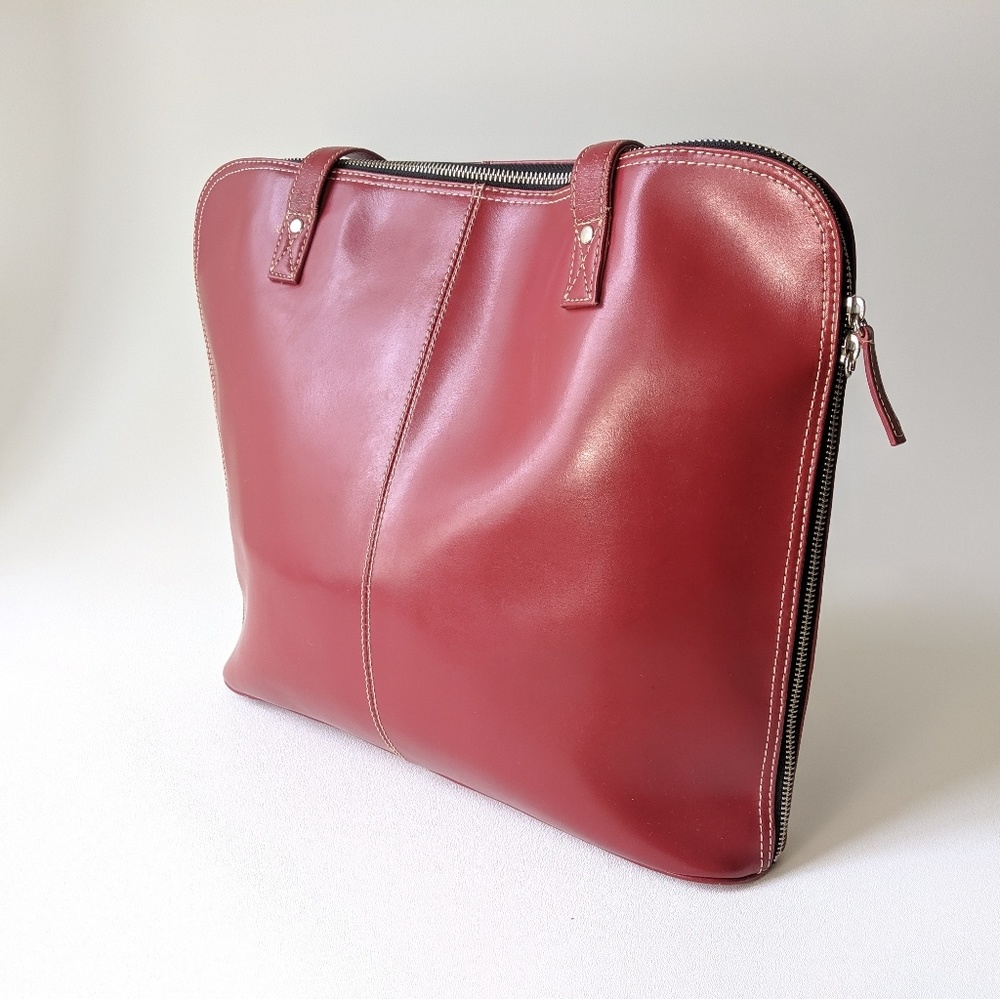 Wilson Leather Pelle Studio Red Shoulder Bag - Gem